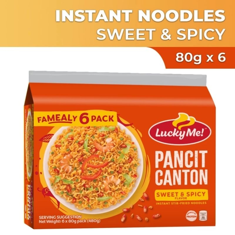 Lucky Me! Pancit Canton Instant Noodles Sweet and Spicy Flavor ...