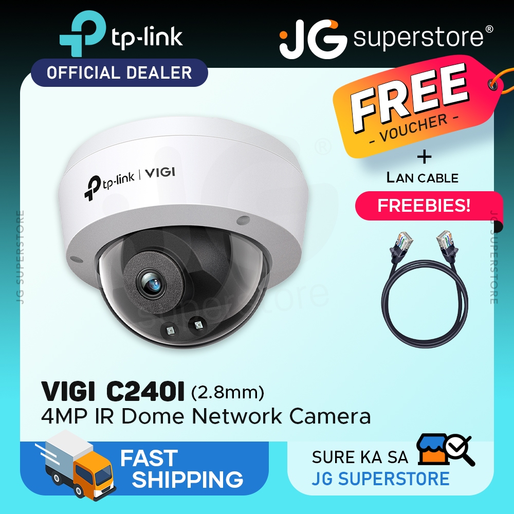 TP-Link VIGI C240I 4MP IR Dome Network CCTV Camera 2K QHD (2.8mm) w ...