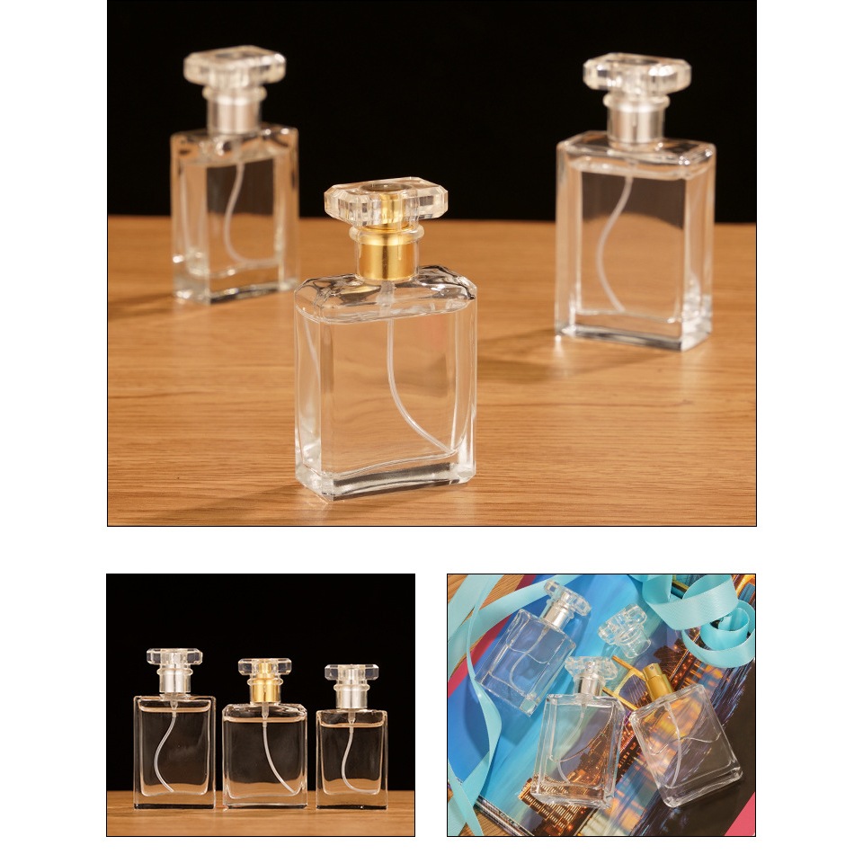 30 ml glass spray bottles - gold and silver cap (ch@nel inspired ...