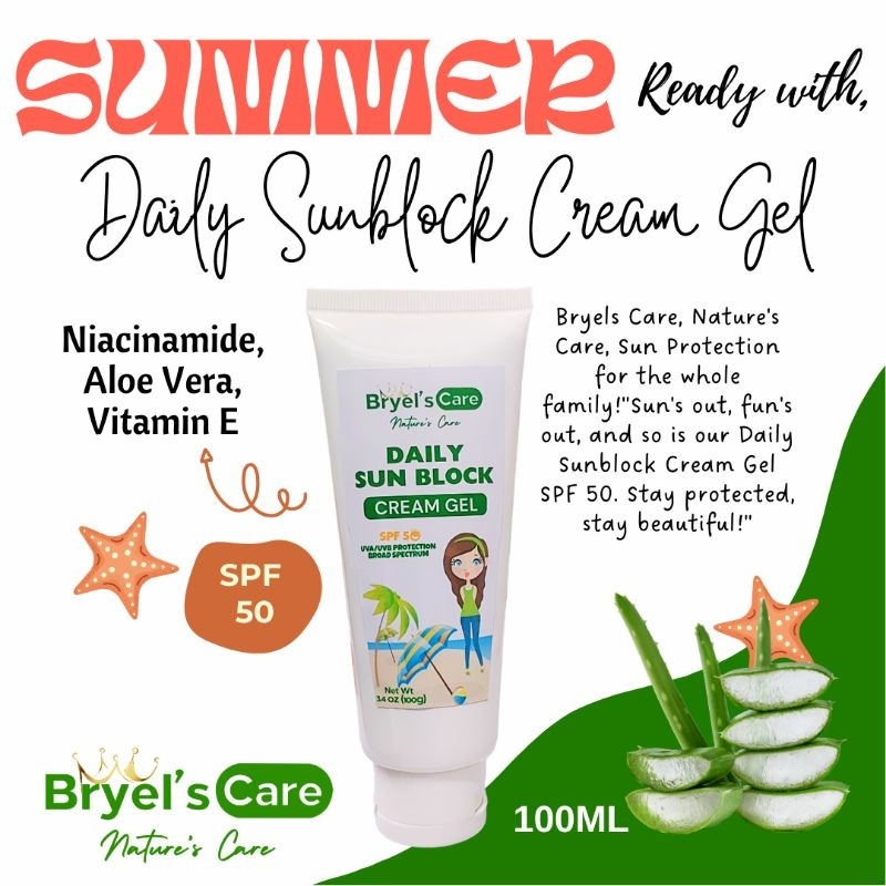 Bryel's Care Daily Sunblock Cream Gel SPF 50 PA +++ Sun Protection for ...