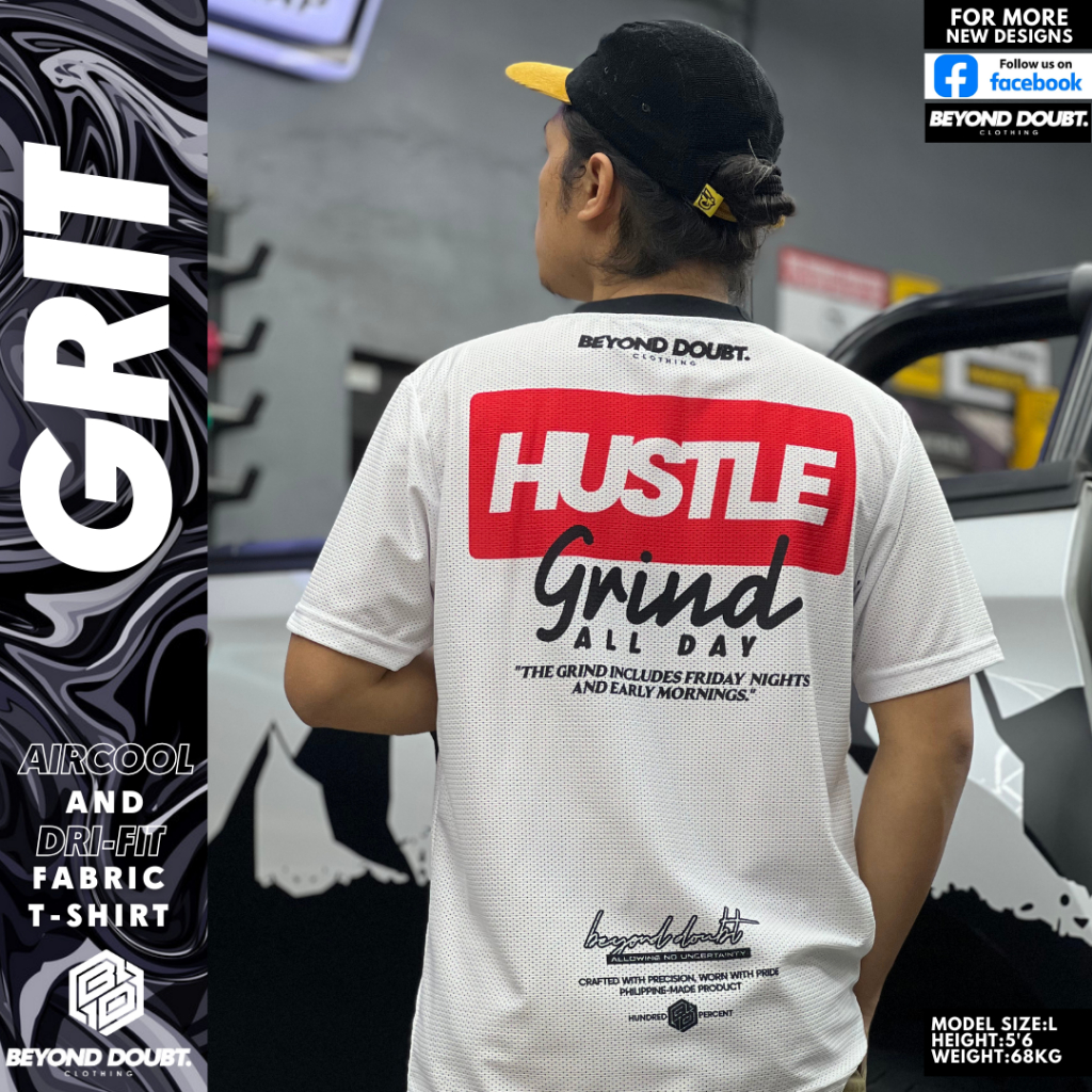 T-SHIRT - "GRIT” Design AIRCOOL & DRIFIT Fabric - BEYOND DOUBT CLOTHING ...