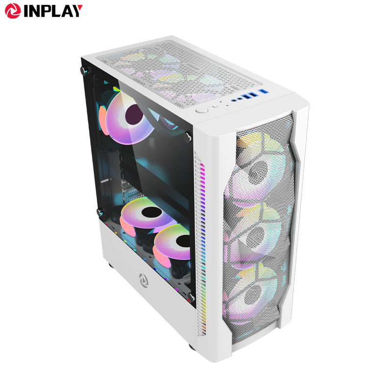 Inplay Meteor 03 Mid Tower Case Tempered Glass Gaming Computer Case ATX ...