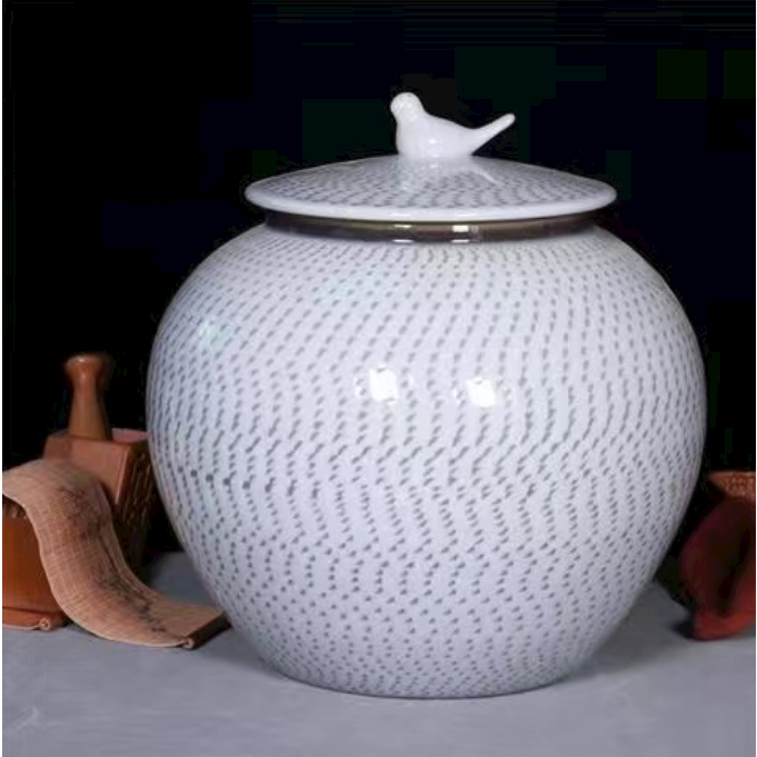 Ceramic Rice Container QSNYJPL Ceramic Rice Storage Box Chinese Style ...