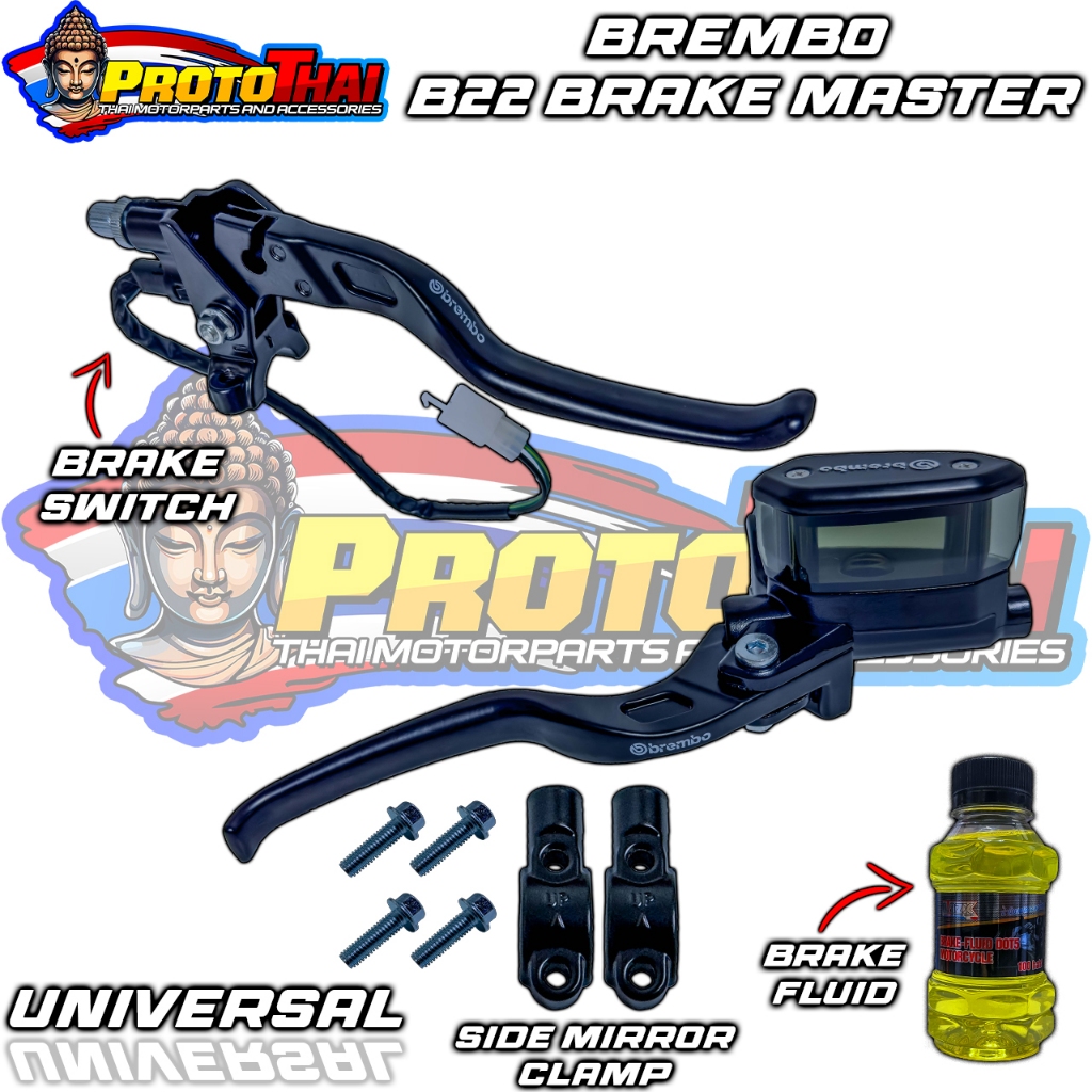 Brake Master B22 Single Tank with Earls Hose + Brake Fluid Universal Wave Xrm Rs125 Raider Mio ...