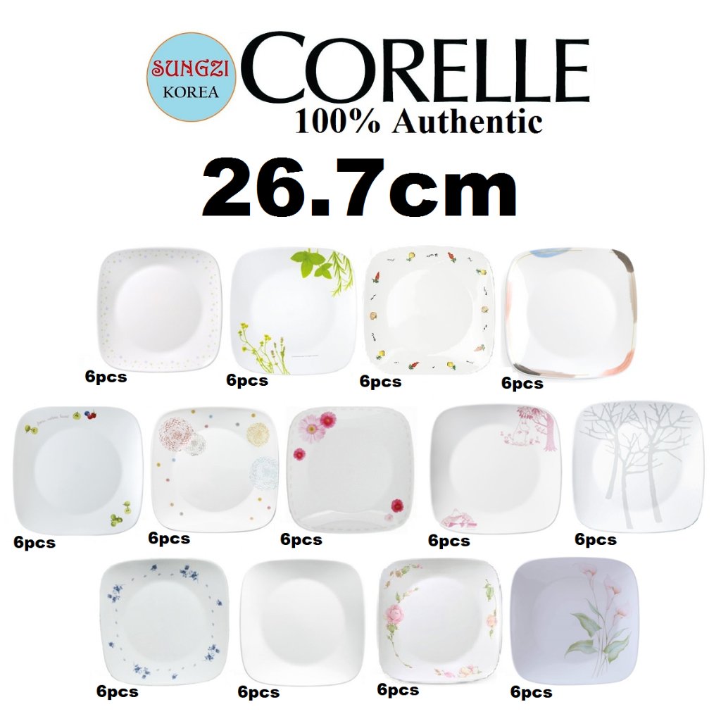 CORELLE Square Dinner Plate 26.7cm 6pcs | Shopee Philippines