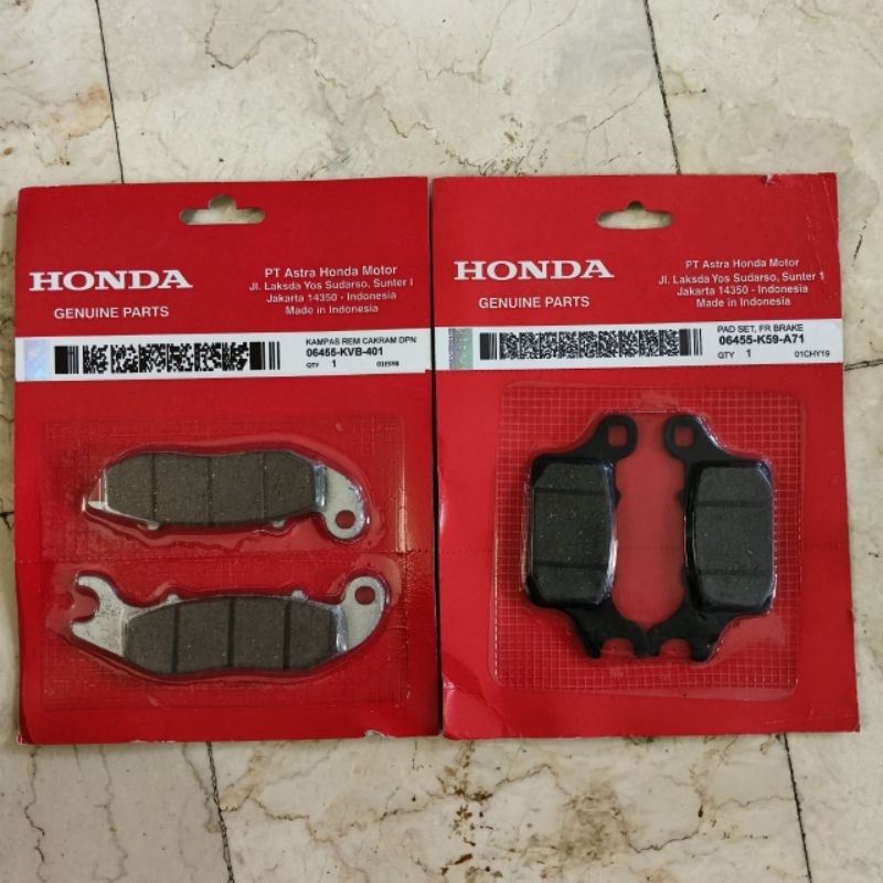Honda Pcx 150 160 Adv 150 160 Brake Pad Set Front Rear Shopee