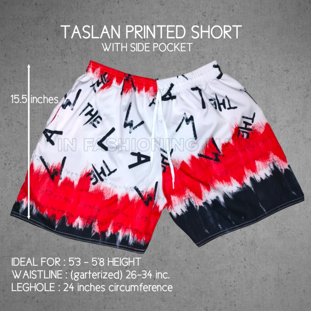 Unisex Taslan Shorts Printed Style with High Quality Comfort for Men ...