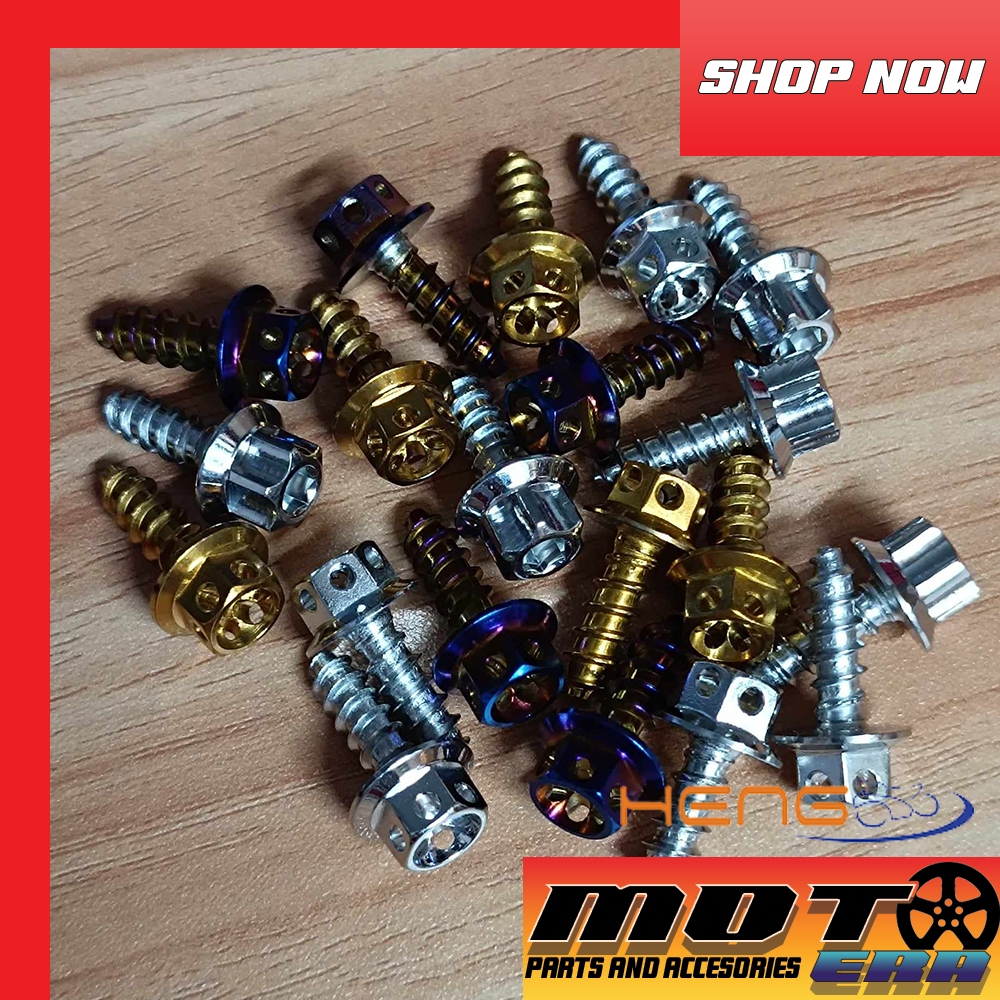 HENG 5X15 MM STAINLESS BODY SCREW FLOWER BOLTS ALL MIO / NMAX / AEROX ...