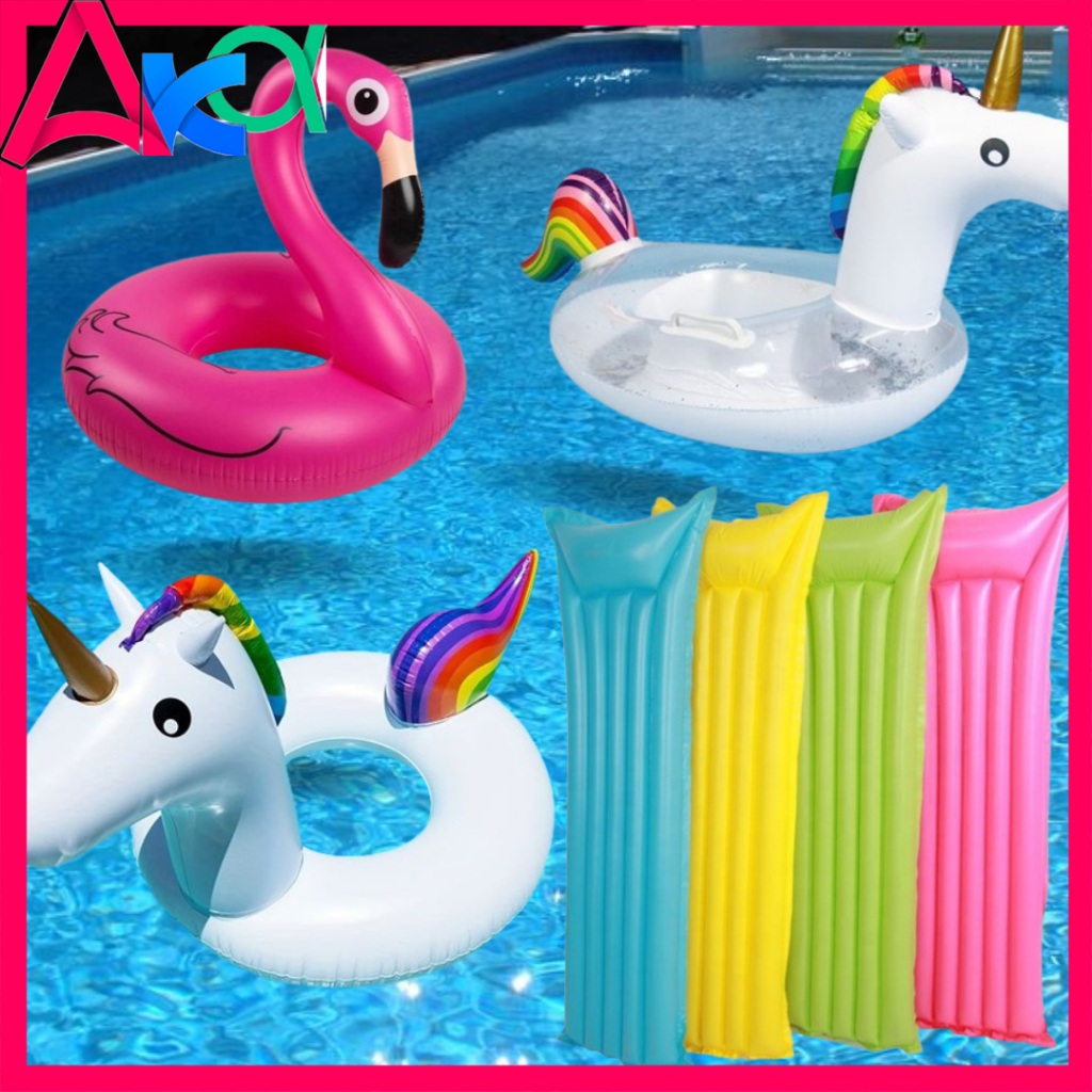 70cm Summer swim floats salbabida unicorn flamingo swim ring inflatable ...