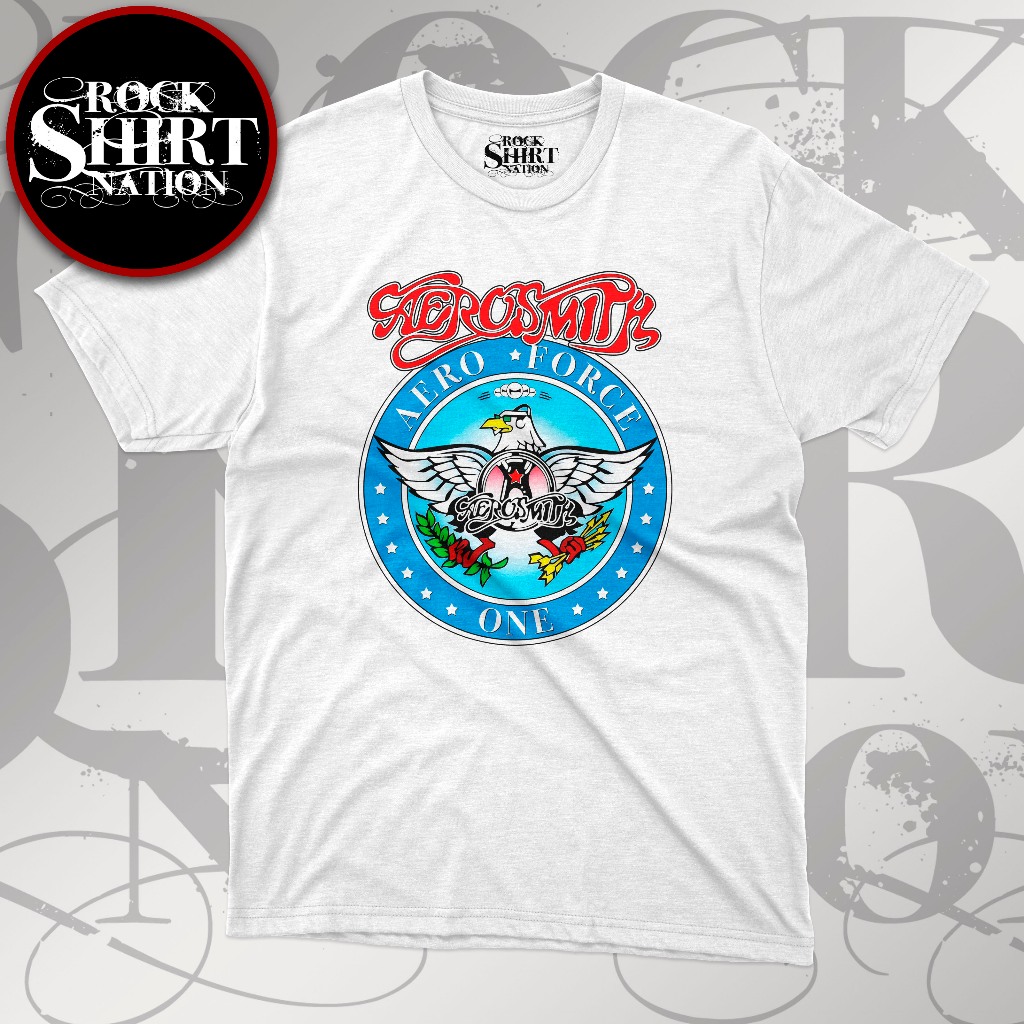 Aerosmith Aero Force One White Rock Shirt Nation Wayne's World Garth ...