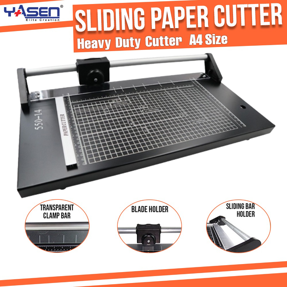 Officom Sliding Paper Cutter A4 Heavy Duty Cutter Sliding Trimmer Paper ...