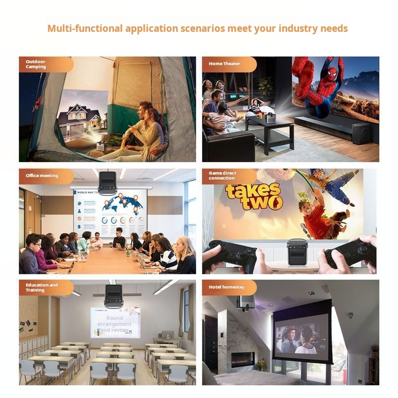 Projector Portable 4K HD 1080P 8000 Lumens projector WiFi Bluetooth USB ...