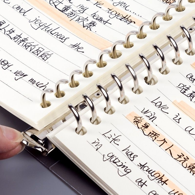 A5/B5/Refillable Plastic Cover Note-book Loose Leaf 60 sheets Big ...