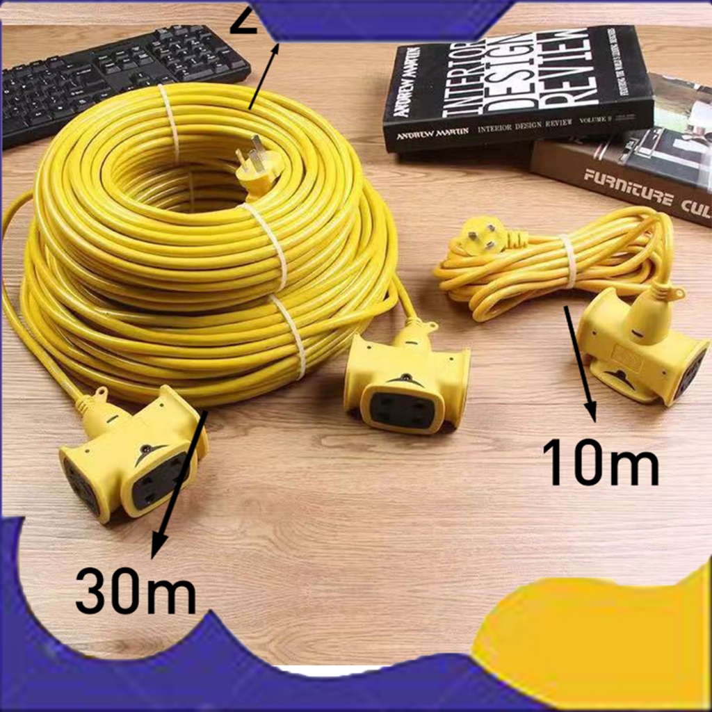 Extension Cord Socket Long Plug In Strip 10m 20m 30m Electric Vehicle Charging Extension Wire