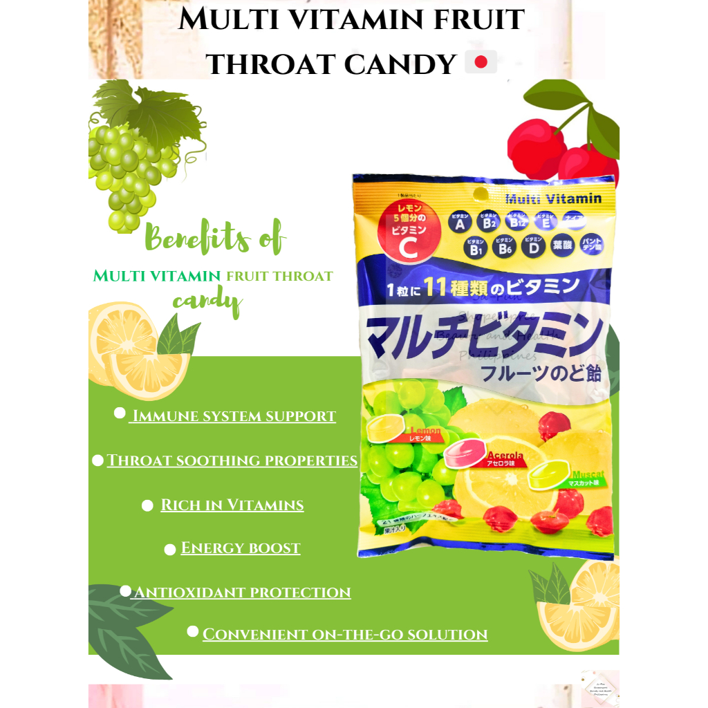 MULTIVITAMIN FRUIT THROAT CANDY ( JAPAN SENJAKUAME ) | Shopee Philippines
