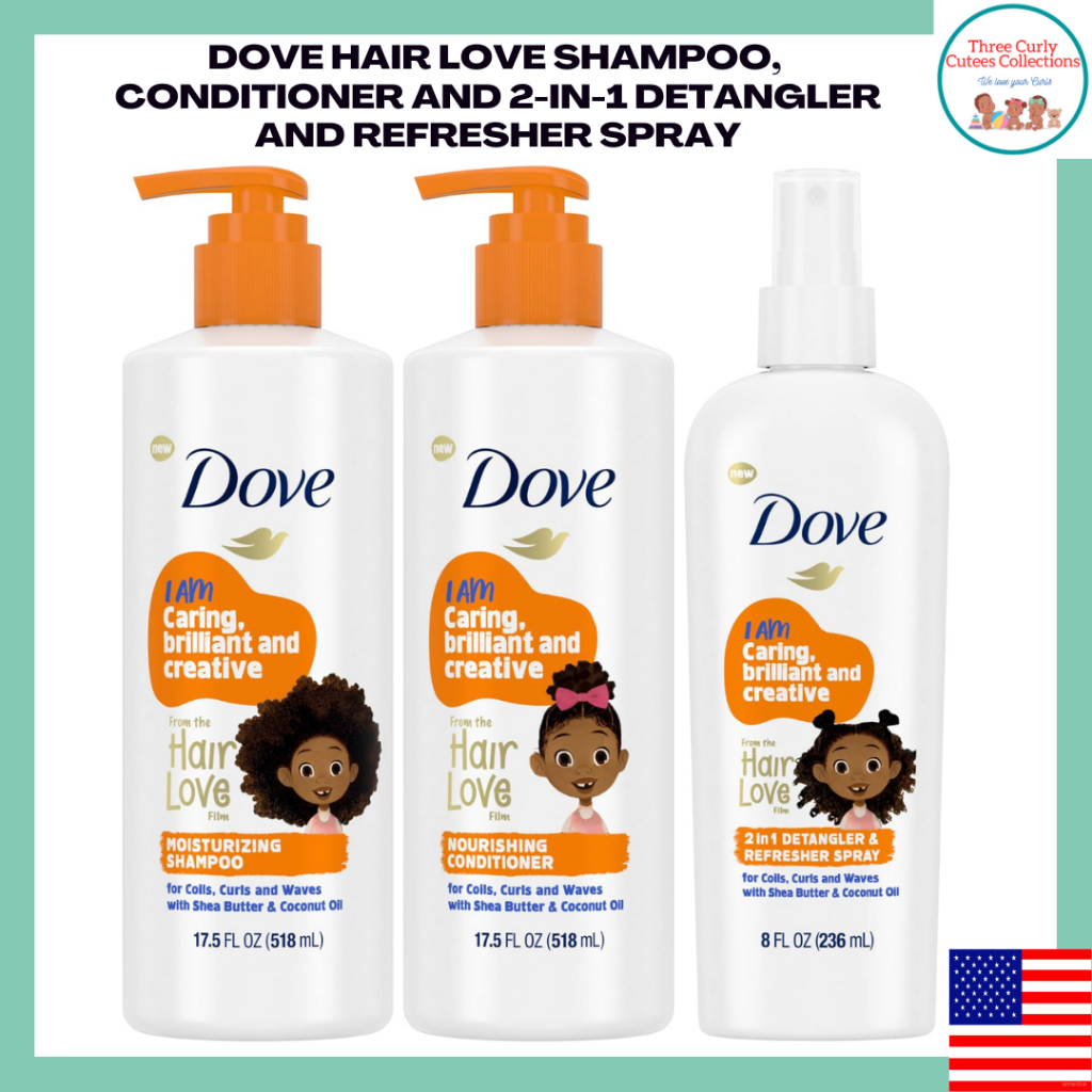 Dove Shampoo Conditioner Detangler Spray for Kids - Dove Kids Hair Love ...