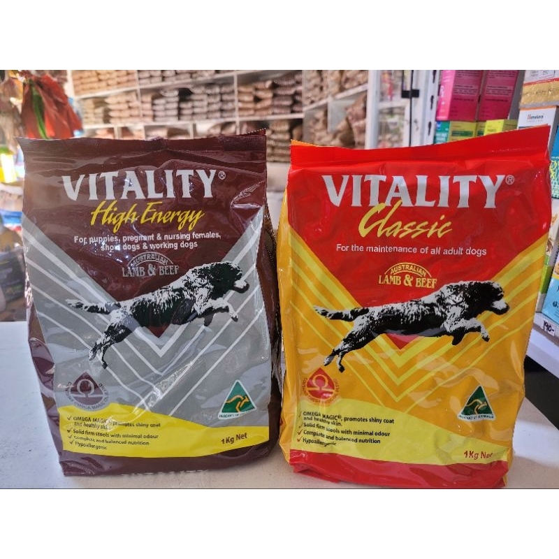 VITALITY CLASSIC ADULT /VITALITY HIGH ENERGY PUPPY DOG FOOD (ORIGINAL PACKAGING 1 KILO) | Shopee ...