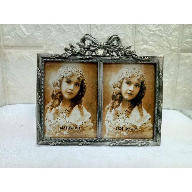 2x3" PEWTER DOUBLE PHOTO FRAME | Shopee Philippines