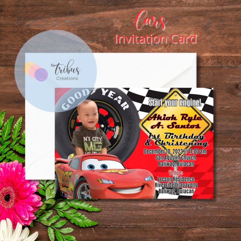 Cars Themed Christening/Baptismal Invitation | Shopee Philippines