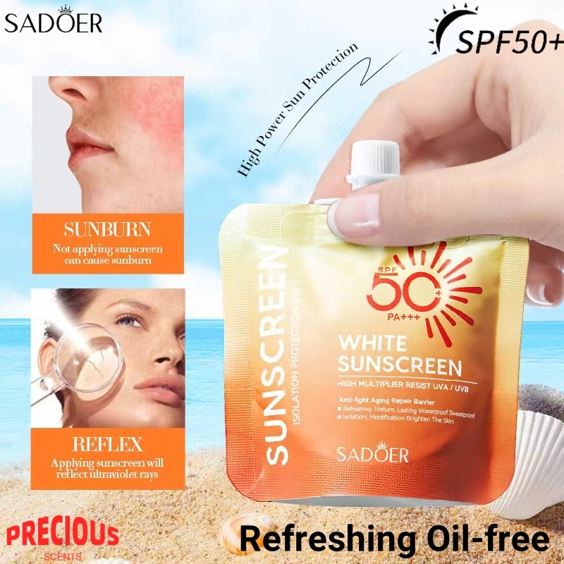 SADOER Sunscreen SPF50PA++++ Refreshing Oil-Free Formula UV Sun Protection Brightening Sunblock ...