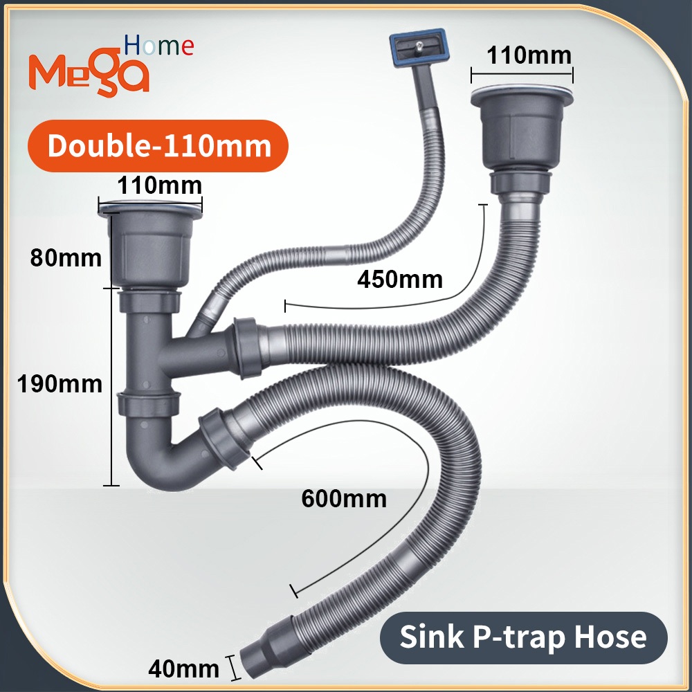 Ktichen sink p trap set Sink Strainer with Expandle Hose | Shopee ...
