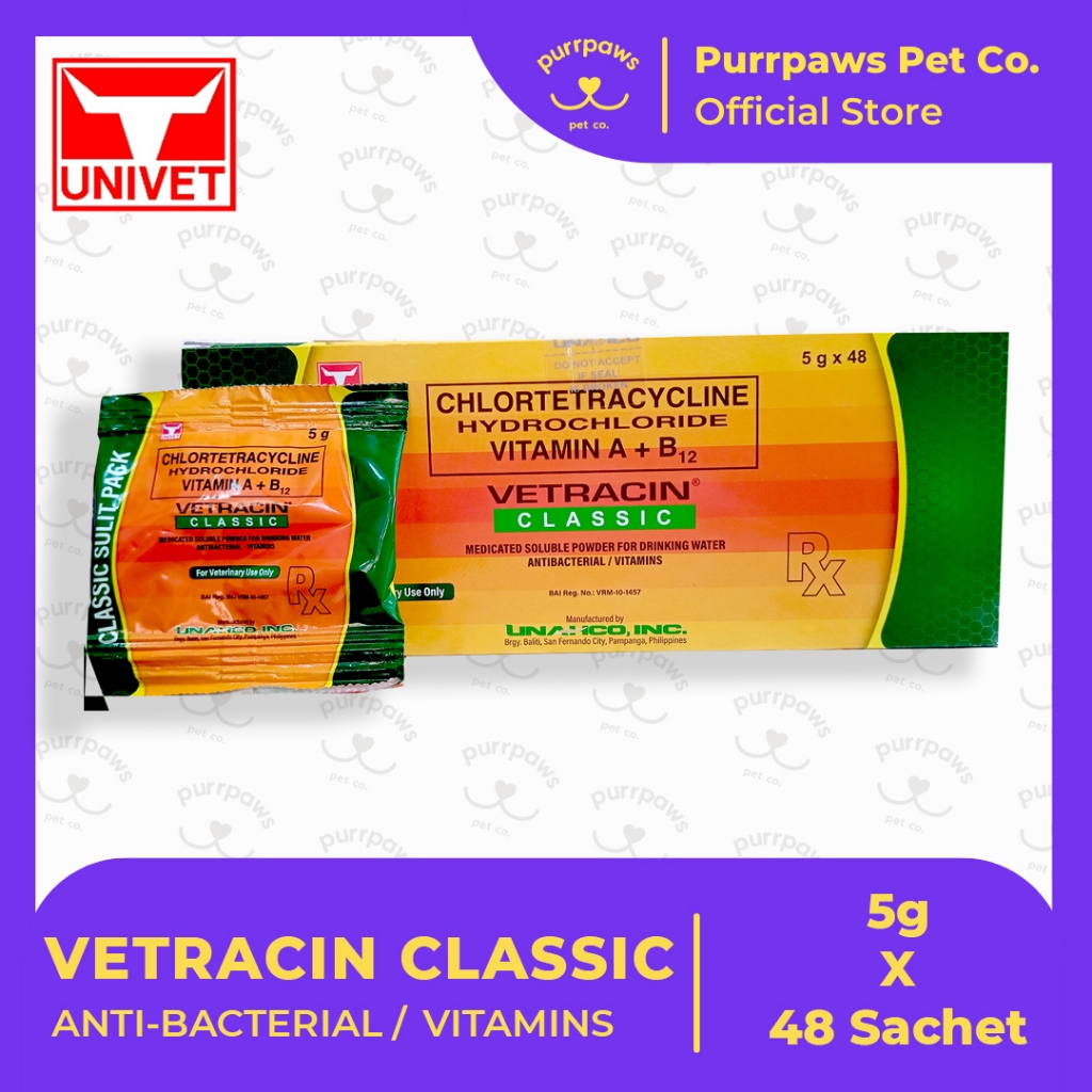 VETRACIN CLASSIC Medicated Soluble Powder 5g x 48sachets | Shopee ...