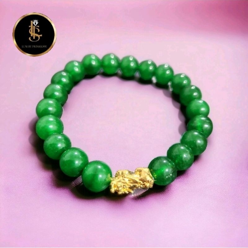 Emerald Green Piyao with gold 18k | Shopee Philippines