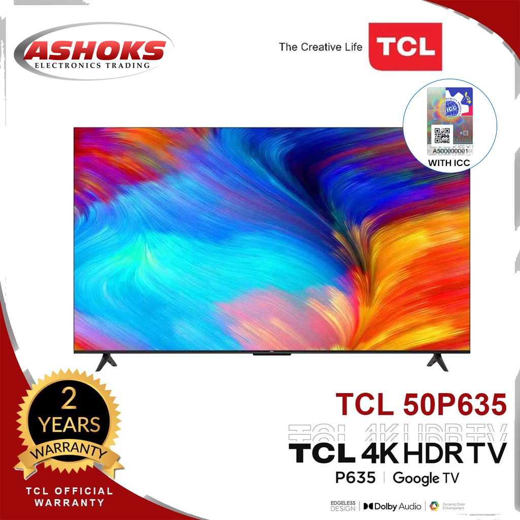TCL 50P635 4K Smart TV / HDR Google TV / 4K HDR TV, Dolby audio, Voice ...