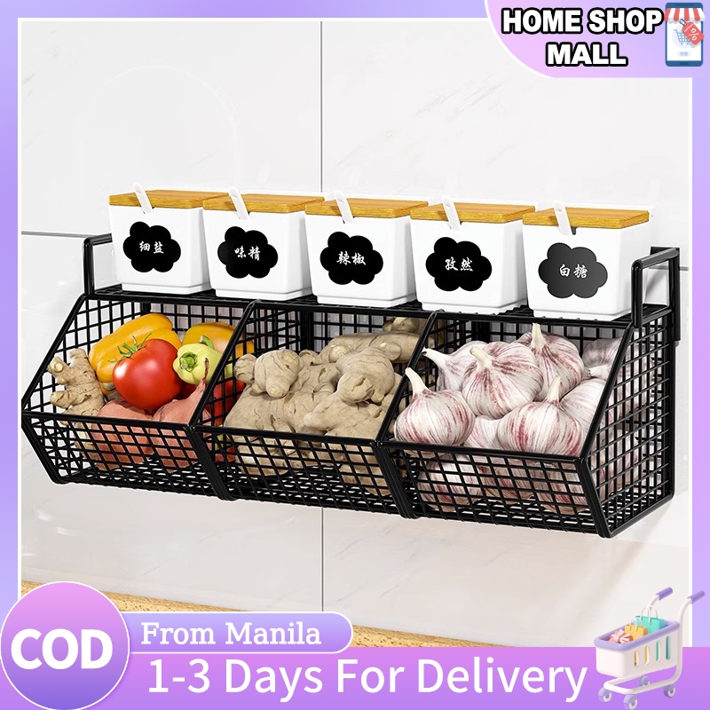 Kitchen Condiments Organizer Rack Wall Hanging Seasoning Storage Free ...