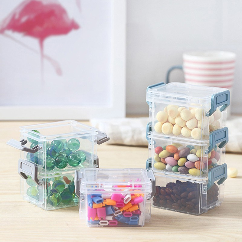 3pcs/set Cute Mini Stackable Storage Box Multi-layer Overlay Office ...