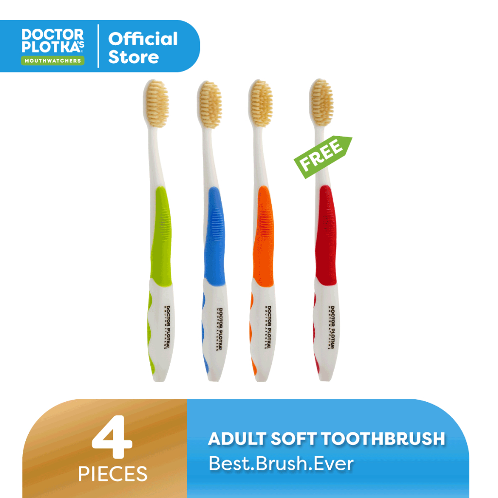 Dr. Plotka Toothbrush Buy 3 Adult + Get 1 Adult for FREE (Pack of 4 ...