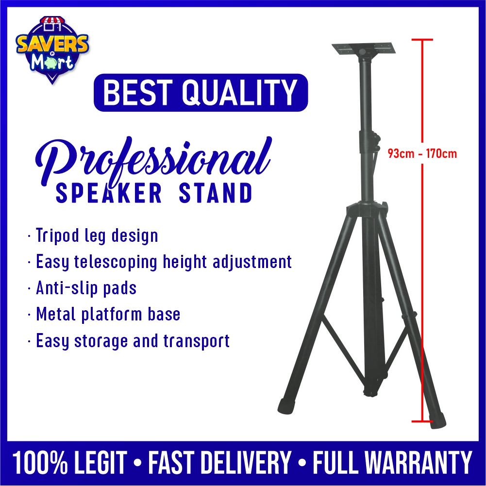 Professional Speaker Stand 170cm Height / Tripod Leg Stand / Anti-slip pads | Shopee Philippines