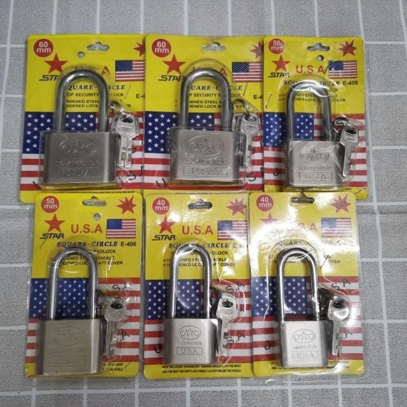 STAR U. S. A. Square Circle Security Padlock | Shopee Philippines