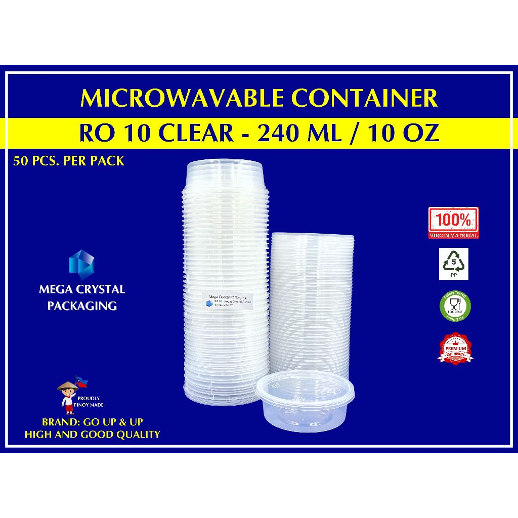 [ 50 Pcs ] Microwavable Plastic Container Round RO 10 - Round 240 ml ...