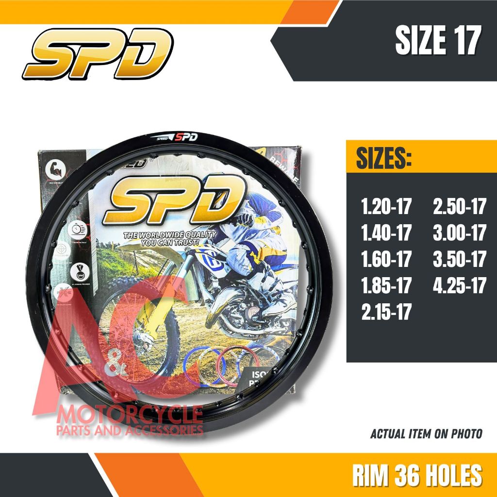 SPD Rims 17 Black 36 holes (1.2-17,1.4-17,1.6-17,1.85-17,2.15-17,2.50 ...