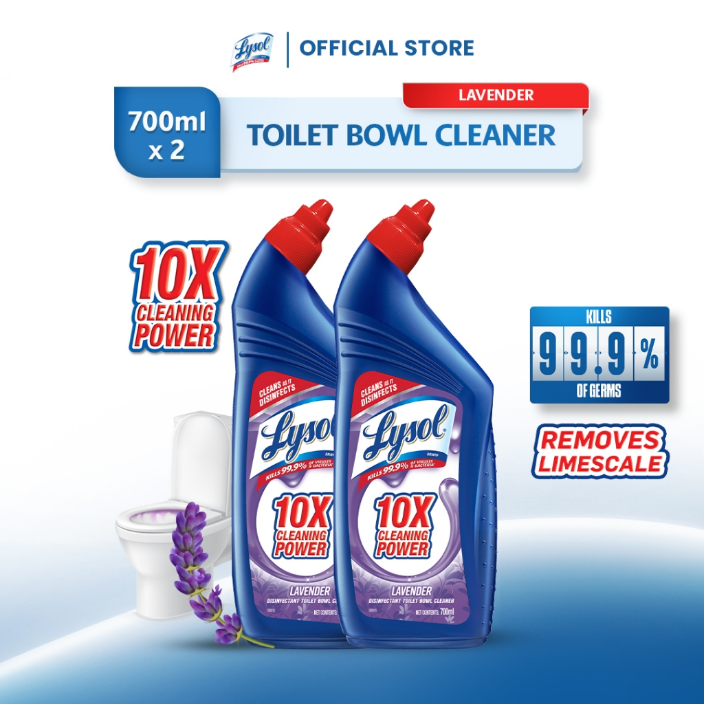 Lysol Antibacterial Toilet Bowl Cleaner Lavender 700 ml Set of 2 ...