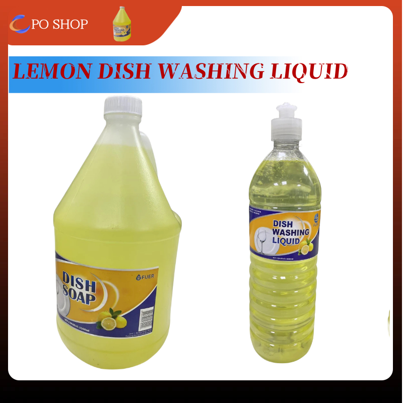 Mighty Clean Lemon Dishwashing Liquid Combo - 1 Gallon & 1 Liter Triple ...