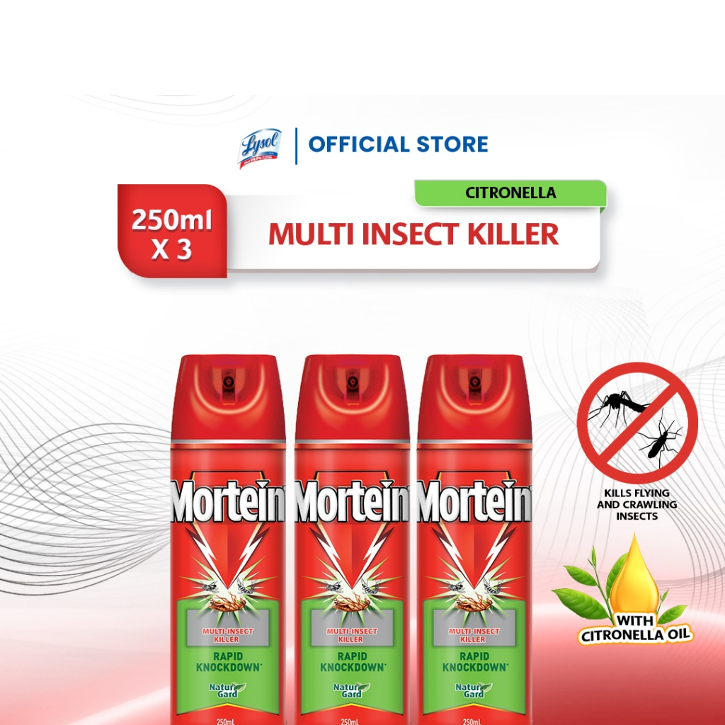Mortein Multi Insect Killer Spray with Citronella Oil 250ml Triple Pack ...