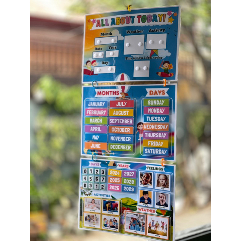 My Daily Calendar Interactive Learning Chart / All About Today | Shopee ...
