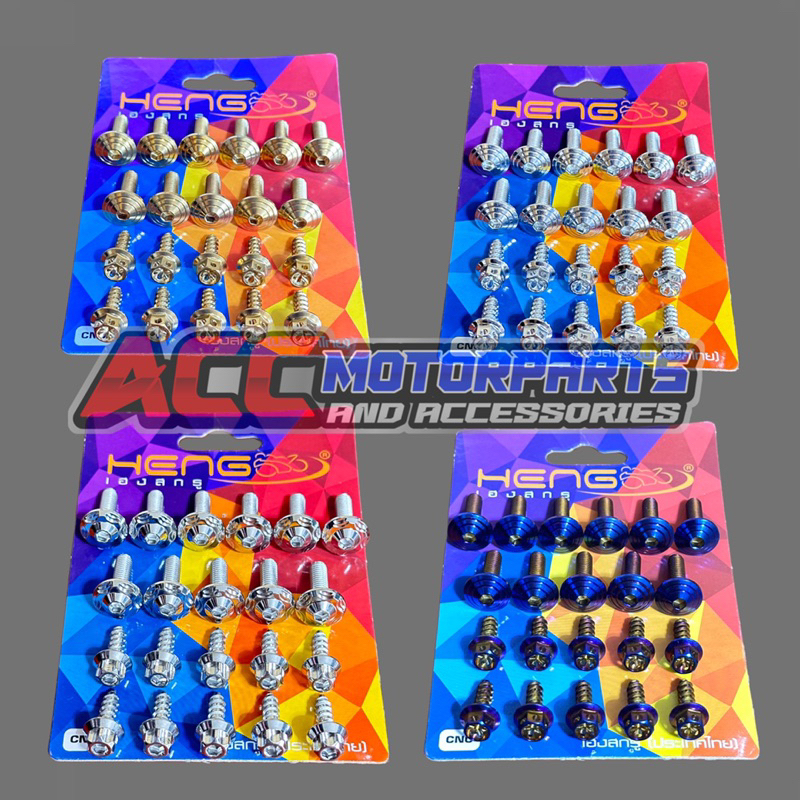 HENG COMPLETE FAIRINGS SET BOLTS / BODY RAIDER 150 CARB / FI BODY BOLTS ...