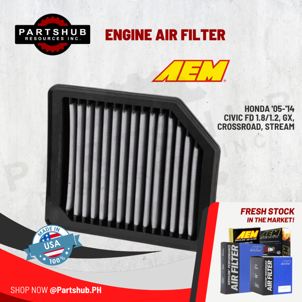 AEM DRYFLOW AIR FILTER 28-20342 (HONDA CIVIC FD 1.8L '06-'11/CROSSROAD ...