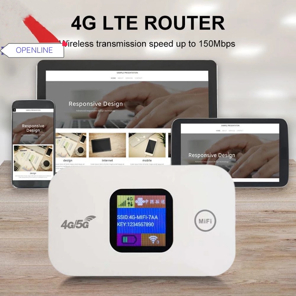 OPENLIne 4G lte WIfi wireless router with simcard slot and digital ...