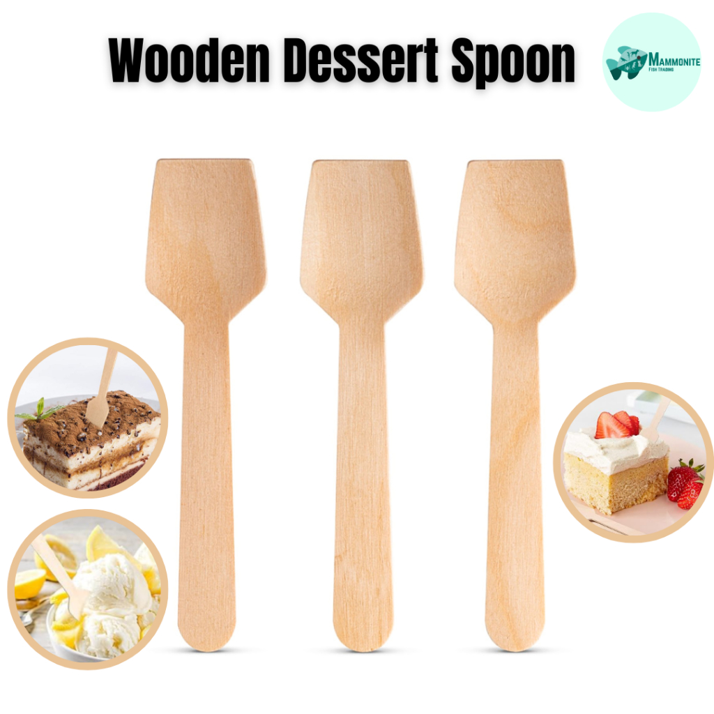 Disposable Wooden Dessert Spoon 25pcs 50pcs 100pcs | Shopee Philippines