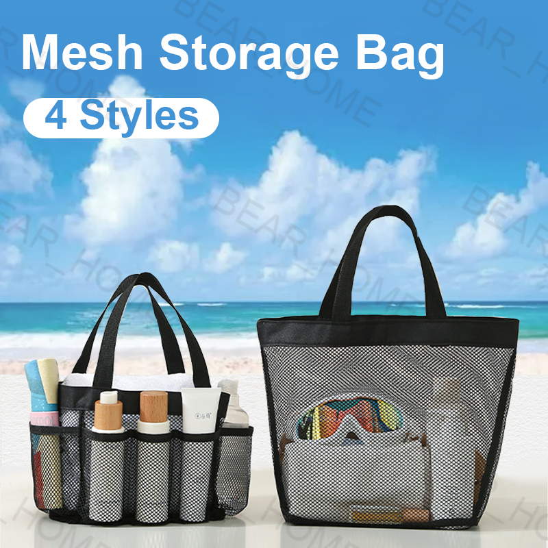 Mesh Beach Bag /Black Large Waterproof Tote Carry Net Bags For Summer ...