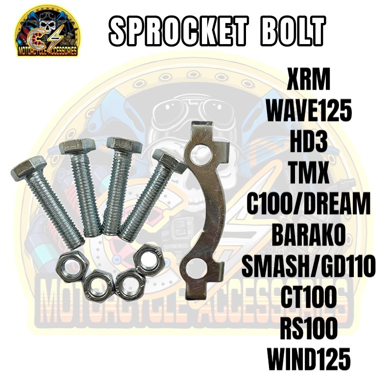 CS Motorcycle Sprocket Bolt Set Wave125 / Xrm / Hd3 / Tmx / C100 ...