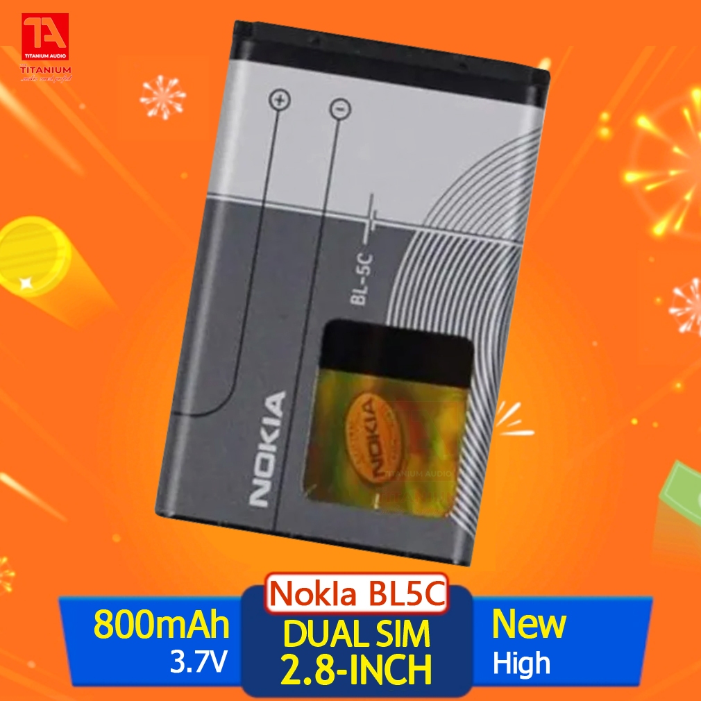 Original nokia battery BL-5C for105 106 1050 225 2700 5130 800mAh 3.7V ...