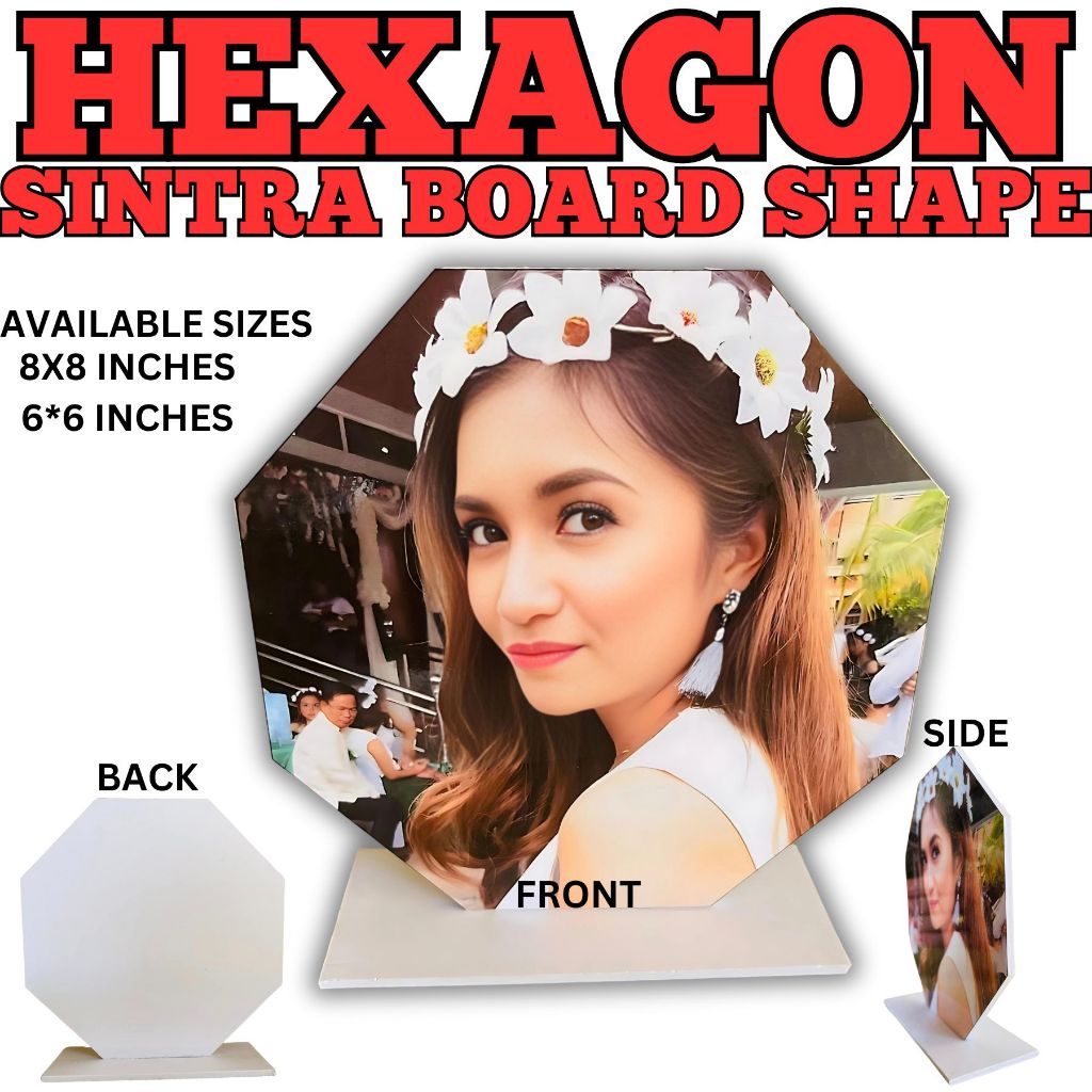 HEXAGON SHAPE SINTRA BOARD WITH STAND TABLE DECOR | Shopee Philippines