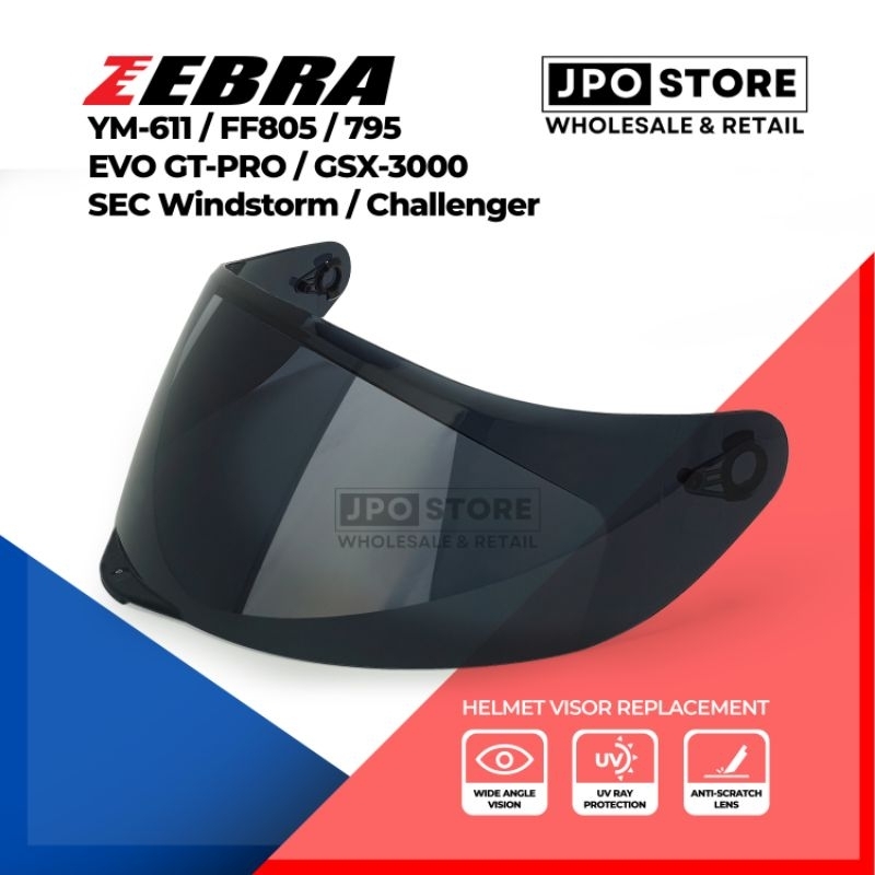 Helmet Visor Replacement for ZEBRA YM-611 FF805 795 RXR EVO GT-PRO SEC ...
