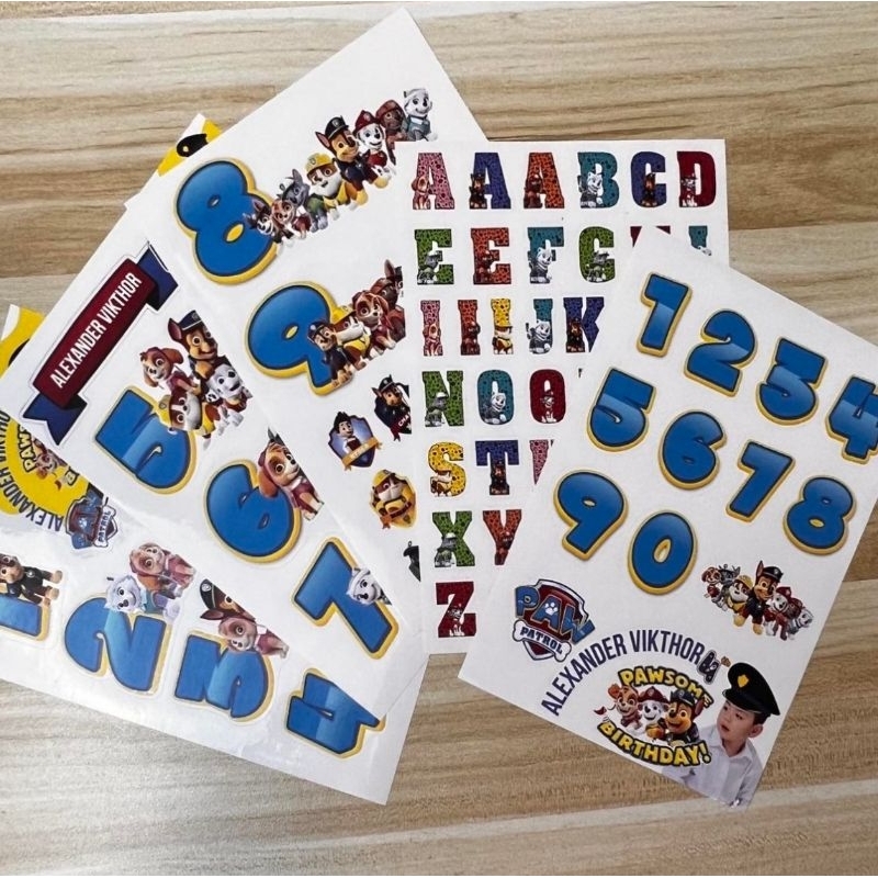 Paw Patrol Numbers and Alphabet Stickers for Kids | Shopee Philippines