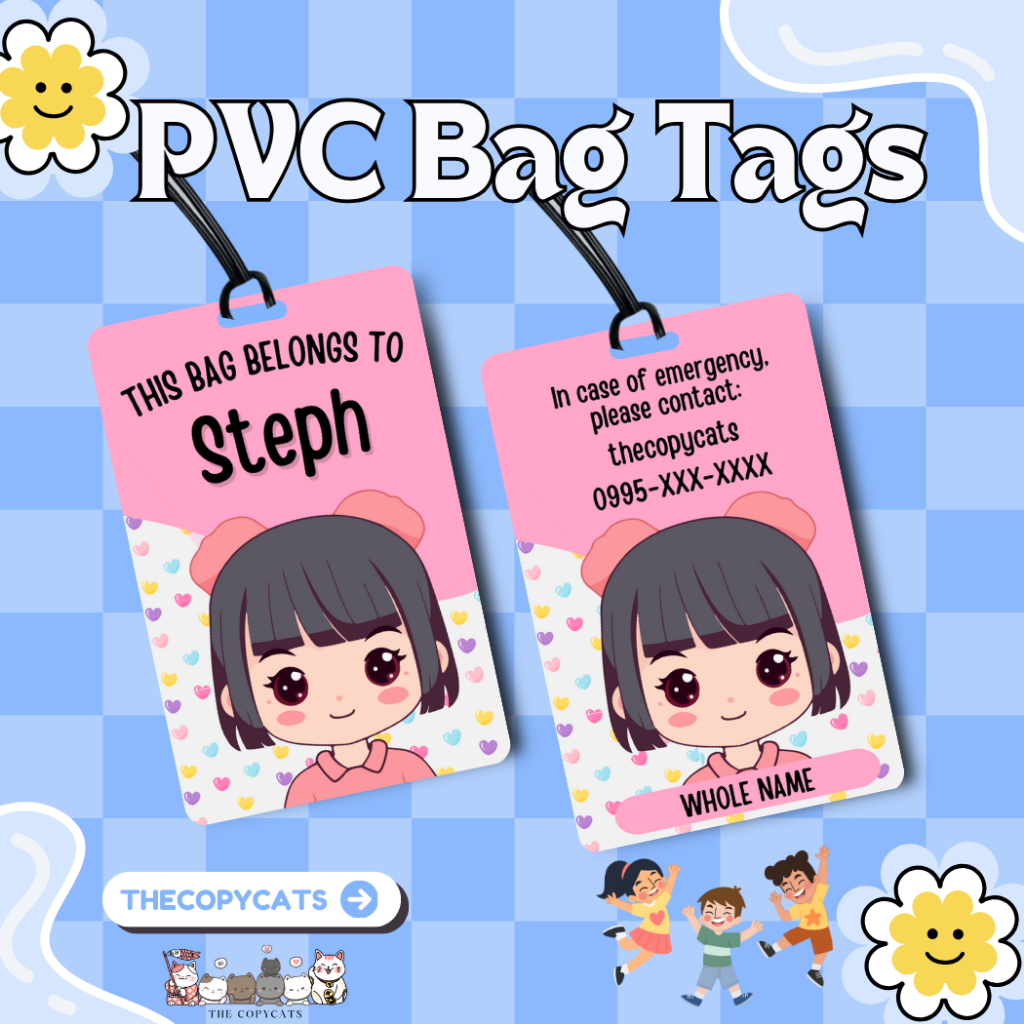 Customized PVC Bag Tag for Boys and Girls ATM size High Gloss Luggage ...